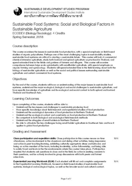 SDS Sustainable Food Systems - ISDSI
